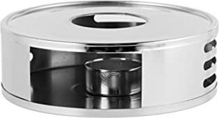 Echtwerk Echtwerk Stövchen, Teestövchen aus Edelstahl, Runder Tee- und Kaffeewärmer, Untersatz für alle handelsüblichen Tee- und Kaffeekannen, Silber-Edition