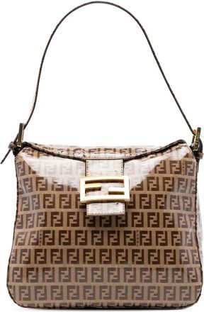 Fendi Hobo Bags - Zucchino Crystal Double Flap Shoulder Bag - Gr. unisize - in Braun - f&uuml;r Damen
