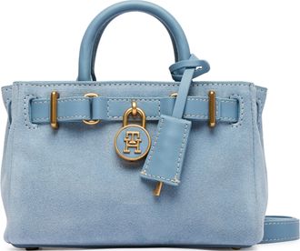 Tommy Hilfiger Handtasche Tommy Hilfiger American Icon Micro Tote Suede AW0AW18853 Himmelblau