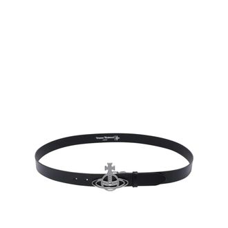 Vivienne Westwood Line Orb Buckle Belt - - Accessories - Herren - Schwarzk - ONE SIZE