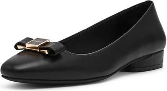 Anne Klein Ballerines plates Cadey pour femme, Noir lisse, 38.5 EU