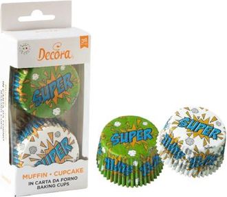 Decora 0339876 Packung mit 36 Förmchen Super 50 x 32 mm, zum Backen, Präsentieren und Verschenken von Muffins und Süßigkeiten, hitzebeständig bis 180 °C, in 
