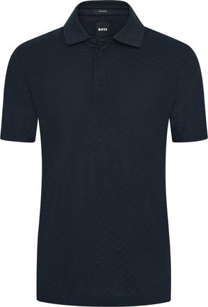 HUGO BOSS Unifarbenes Poloshirt in Jaquard-Strickmuster in