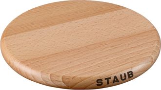 Staub Zubehör Magnetischer Topfuntersetzer, Holz, Holz, 16,5 x 16,5 x 2 cm