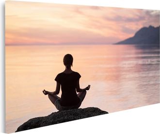 Islandburner Bild auf Leinwand Junge sch&ouml;ne Frau Praxis Yoga in der N&auml;he des Meeres am Trail Bilder Drucke f&uuml;r Wohnzimmer B&uuml;ro