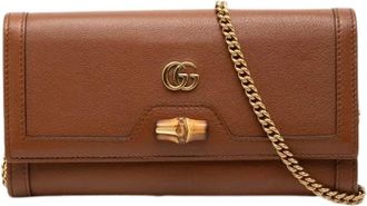 Gucci Portefeuille bandouli&egrave;re Pre-owned - Femme - Pre-owned - Brun - Taille: ONE Size