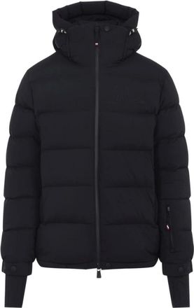 Moncler Homme, Vestes, Noir, Taille: XL Padded Cotton Zip-Up Sweat à capuche