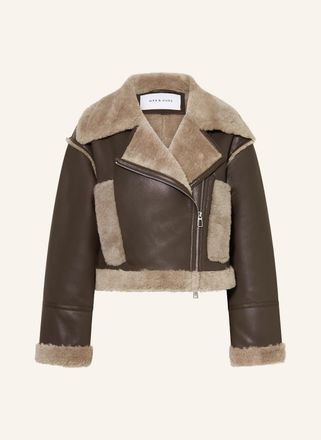 Mrs & Hugs Mrs & Hugs Jacke In Lederoptik braun