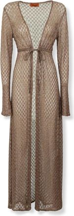 Missoni Femme, Robes, Brun, Taille: 38 FR Long Raschel Cardigan