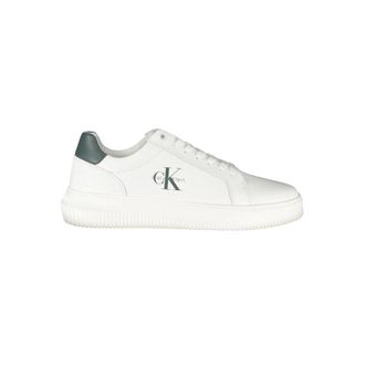 Calvin Klein Homme, Chaussures, Blanc, Taille: 43 EU Low-top Leather Baskets