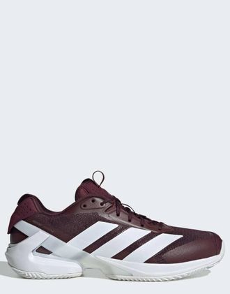 adidas Adizero ubersonic 5 chaussures de tennis terre battue bordeaux / argent m&eacute;tallis&eacute;-Rouge