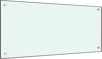 vidaXL AUVYI Cr&eacute;dence de cuisine en verre tremp&eacute; 90 x 40 cm blanc anti-&eacute;claboussures en verre pour cuisini&egrave;re, protection contre les &eacute;claboussures, plaque de