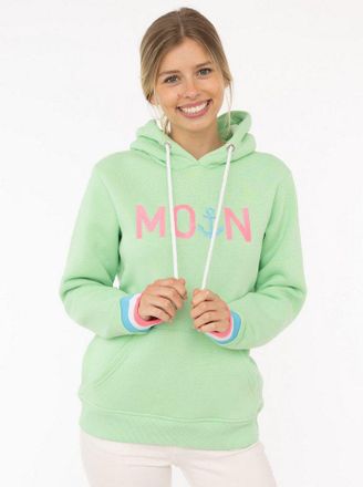 Zwillingsherz Hoodie Rahel mit MOIN und Anker Stickerei, kontrastfarbigen &Auml;rmelb&uuml;ndchen