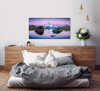 Paul Sinus Art Schweiz Panorama Wandbild in verschiedenen Größen Wähle Deine Größe 60x120cm