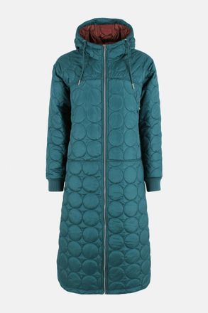 Danef&aelig; Steppmantel Danedrama Damen Petrol Thermojacke Lang