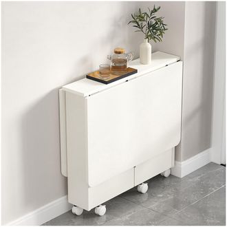 Generic Klappbarer Esstisch mit Rollen und Stauraum, Ausziehtisch for kleine R&auml;ume, K&uuml;chentisch/Sideboard/Schreibtisch for Partys, Wohnzimmer, K&uuml;che(1.4m/55.1
