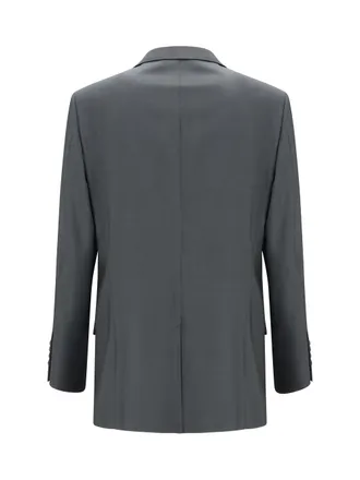 Valentino Mens Single-Breasted Wool And Mohair Jacket 642 Raven