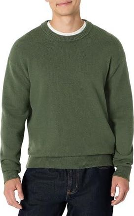 Amazon Essentials Chandail à Encolure Ras du Cou texturé pour Homme, Coupe décontractée, Olive foncé, Taille XXL