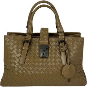 Bottega Veneta Sac bandouli&egrave;re Roma Intrecciato Nappa Taupe Pre-owned - Femme - Pre-owned - Brun - Taille: ONE Size