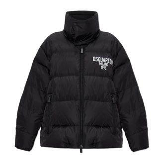 Dsquared2 Daunenjacke mit bedrucktem Logo - - Jackets - Damen - Schwarzk - S
