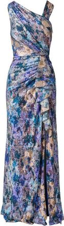 Adrianna Papell Abendkleid Metallic Crinkle Mesh Gown Schimmerndes und strukturiertes Abendkleid