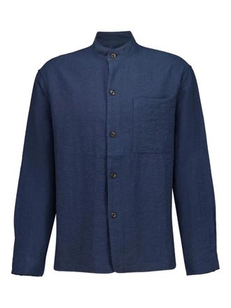 Commas chemise à col mao - Bleu