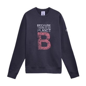 Ecoalf Lang&auml;rmeliges blaues Baumwoll-Top mit Frontprint - - Sweatshirts & Hoodies - Herren - Blau - S