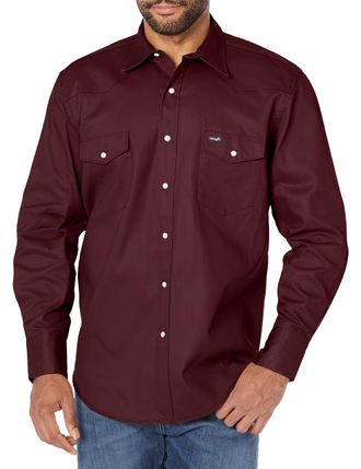 Wrangler Herren Western-Arbeitshemd Firm Finish - Violett - XX-Large