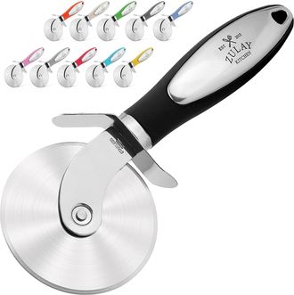 Zulay Kitchen Pizzaschneider aus Edelstahl - Pizzarad &Oslash; 7,6 cm, scharfe Klinge, Pizzarad rutschfester ergonomischer Griff mit Fingerschutz, sp&uuml;lmaschinengeeignet, P