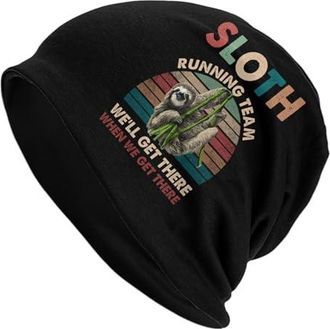 Generic Femme Homme Bonnets Tricot&eacute; &Eacute;quipe De Course Vintage Sloth : on Y Arrivera Bonnet dhiver Classique Bonnets De Ski Mode Bonnet &Agrave; Revers pour Patinage S