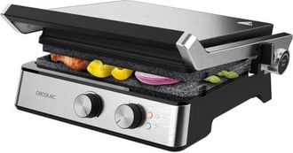 Cecotec Elektrischer Grill RocknGrill Blaze, 2400W, RockStone-Beschichtung, Leichte Reinigung, 180° Öffnung, BPA-frei, Kochfläche 29x23 cm, Temperaturregelung
