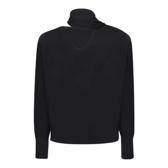 Incotex Wide Fit Rundhals - - Knitwear - Damen - Schwarzk - XS