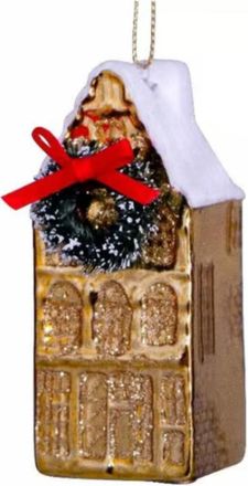Vondels Ornament Glass Gold Canal House H9cm
