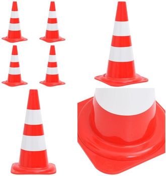 vidaXL Reflektierende Leitkegel 4 Stk. Rot und Wei&szlig; 50 cm - Verkehrskegel - Verkehrsleitkegel - Home & Living