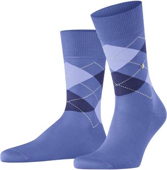 Burlington Herren Socken Manchester M So Baumwolle gemustert 1 Paar, Blau Water 6550, 40-46