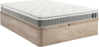 Vente-Unique Ensemble 140 x 190 cm sommier Coffre Naturel Clair + Matelas Ressorts ensach&eacute;s et Accueil m&eacute;moire de Forme &eacute;p.21cm - VITOGO de YSM&Eacute;E