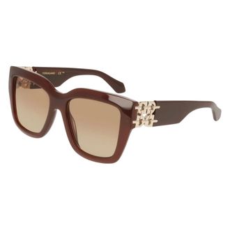 Ferragamo Femme, Accessoires, Brun, Taille: 55 MM Lunettes de soleil