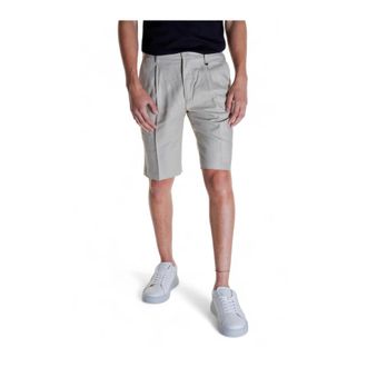 Antony Morato Beige Plissierte Leinenmischungsshorts - - Shorts - Herren - Beige - W32