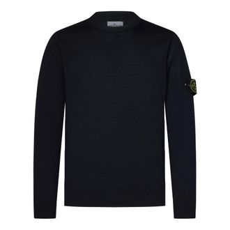 Stone Island Homme, Pulls, Bleu, Taille: 3XL Pull en Laine Bleu Aw24