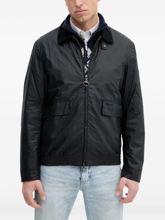 Barbour veste zippée Newbury à col en velours côtelé - Bleu
