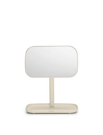 Brabantia ReNew Miroir avec Plateau de Rangement - Miroir de Salle de Bain Ajustable - Rotation à 360 Degrés - Base Antidérapante - Tapis en Silicone - Anti-Cor