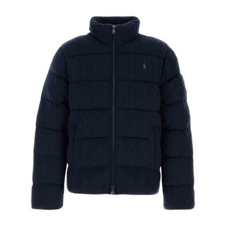 Polo Ralph Lauren Veste matelass&eacute;e en laine et cachemire - Homme - Vestes - Bleu - Taille: XL