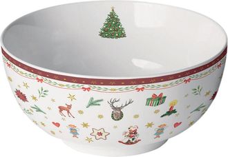 Ambiente Schale Müslischale 0,4 l, Schüssel/Dessertschalen/Salatsschüsseln - Weihnachtsschale Schüsselverzierungen überall in Rot Ornaments Kollektion