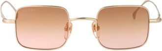 Gucci Eckige Sonnenbrille - - Accessories - unisex - Gelb - 43 MM