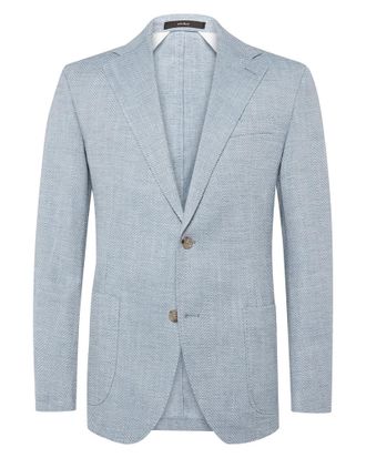 Windsor Strukturiertes Einreiher-Sakko mit Leinenanteil und Fischgr&auml;tmuster in