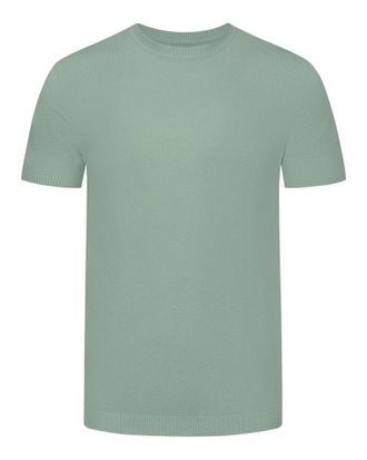 Tom Rusborg Leichtes Strick-T-Shirt mit frontseitiger Reiskornstruktur in