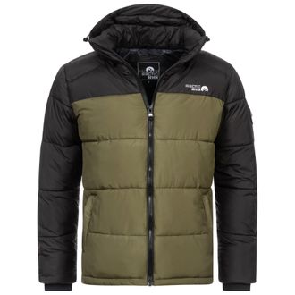 Arctic Seven Herren Winter Stepp Jacke gesteppte Winterjacke warm Kapuze AS-333 [AS-333 -Olive-Gr.XXL]