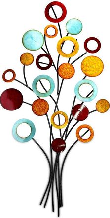 Gilde Wandrelief Wand Dekoration - Bild xl - Lebensbaum - mehrfarbig aus Metall - H 97 cm B 51 cm