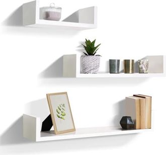 IDMarket Lot de 3 &eacute;tag&egrave;res murales Blanches