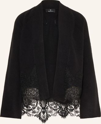 Monari Monari Strickh&uuml;lle Im Materialmix Mit Spitze schwarz